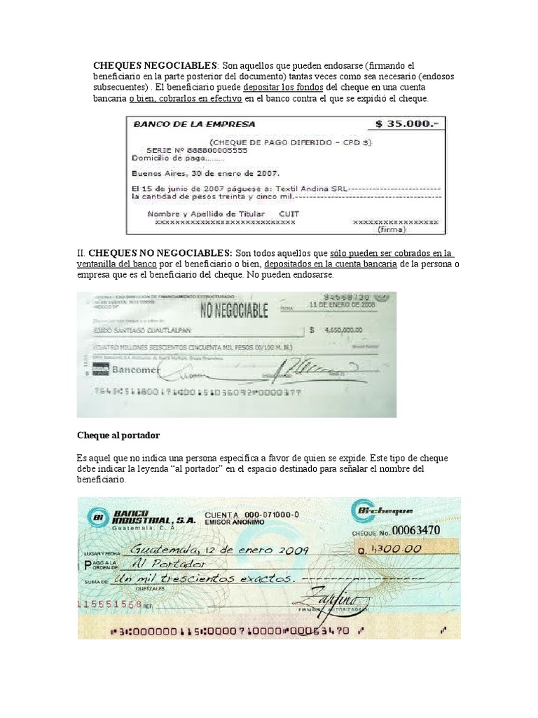 Cheques Negociables