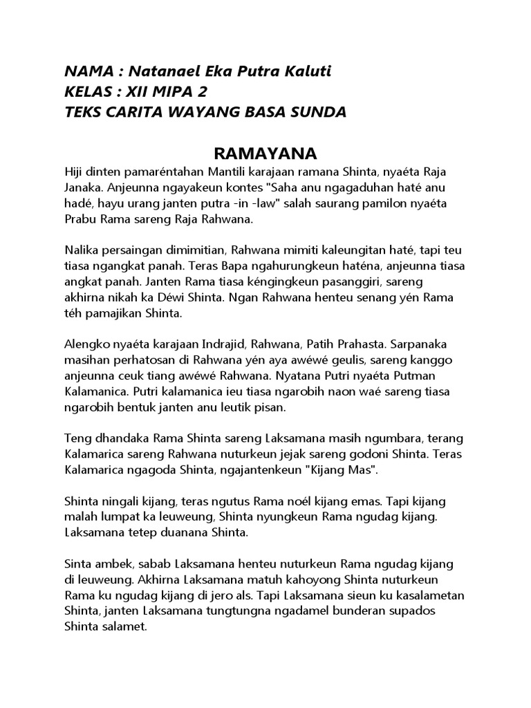 Teks Carita Wayang | PDF