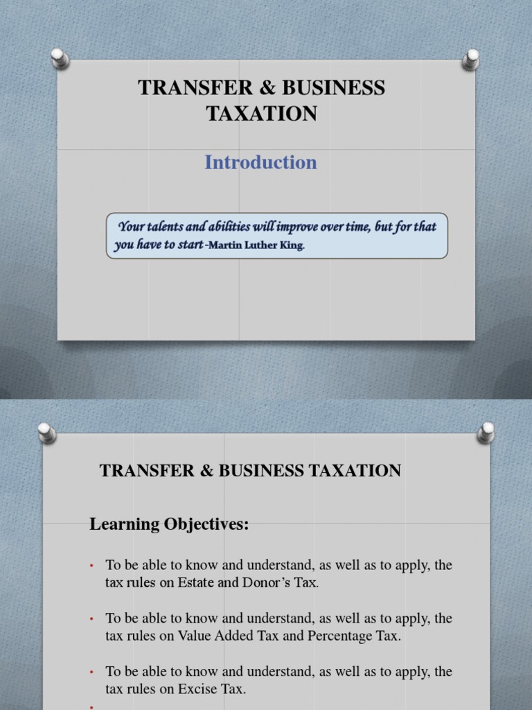 Basic Concept and Nature of Transfer Taxes | PDF | Taxes | Taxpayer
