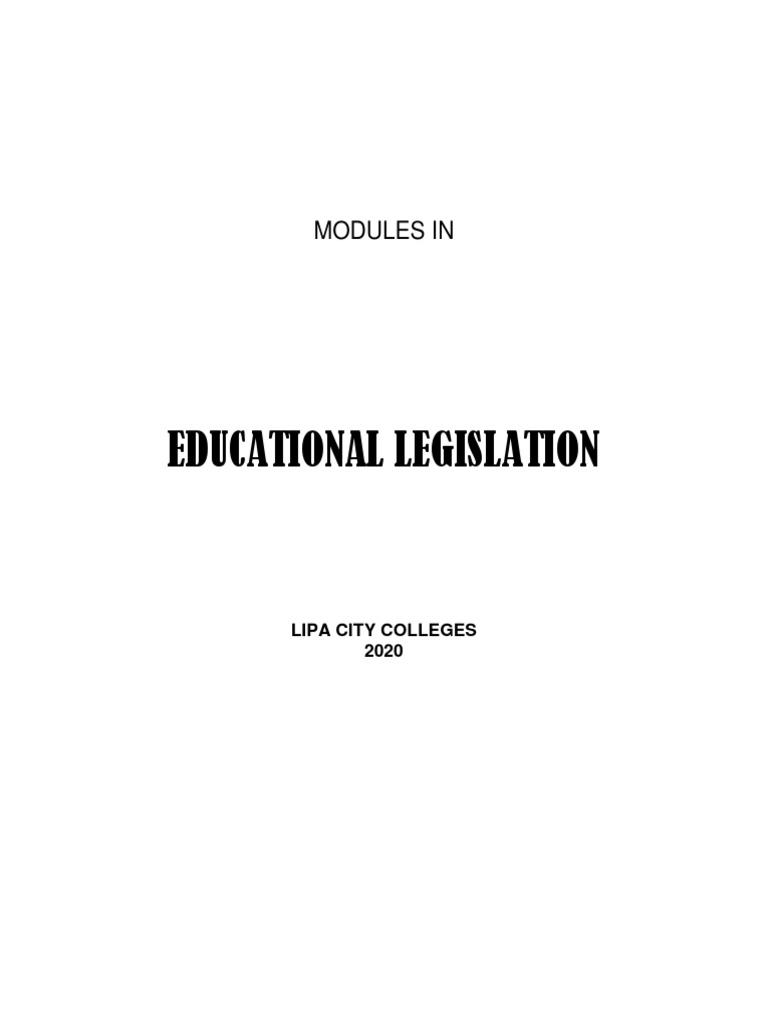 Educational Legislation Module | PDF | Teachers | Schools