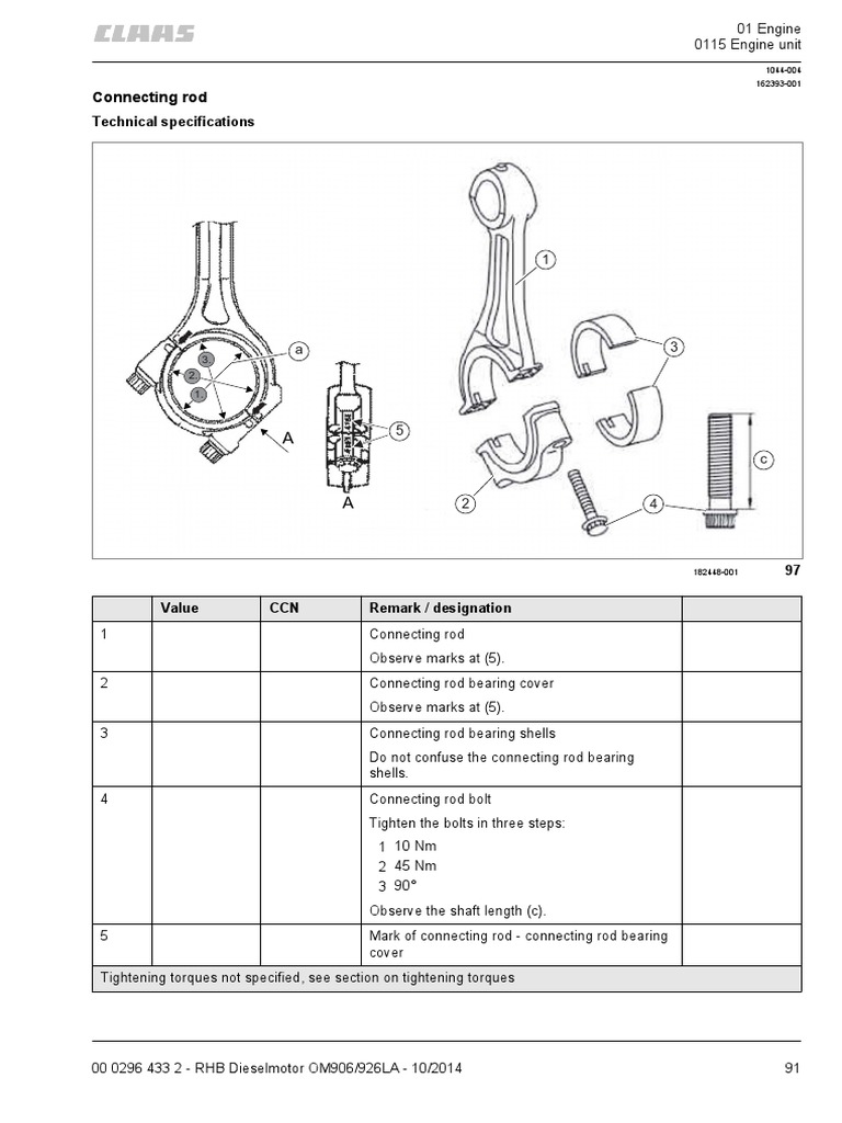 Connecting Rod Technical Specifications | PDF | Screw | Engine Technology