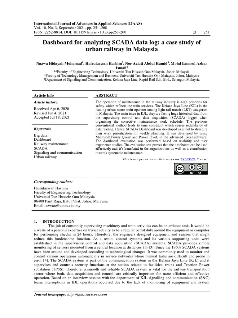 SCADA Data Dashboard for Railway Maintenance | PDF | Scada ...
