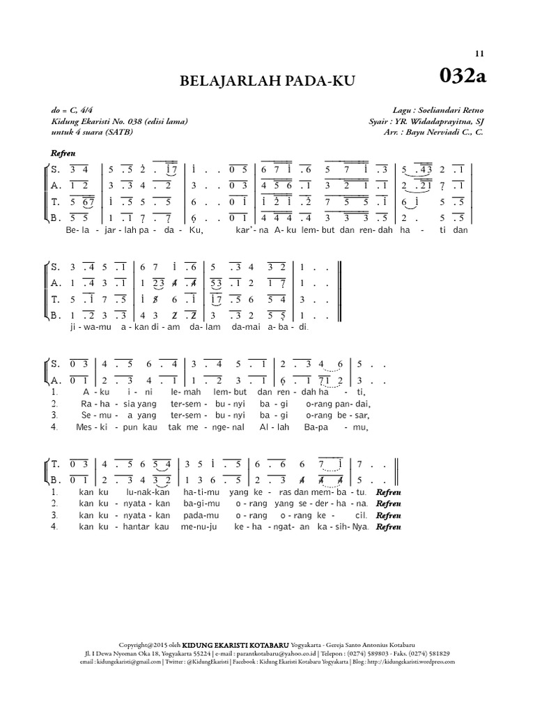 Belajarlah Padaku Satb2 Edit | PDF