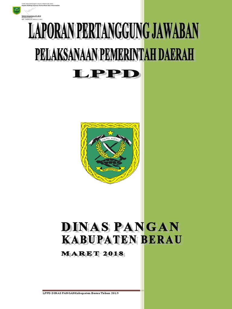 LPPD Dinas Pangankabupaten Berau Tahun 2019 1 | PDF