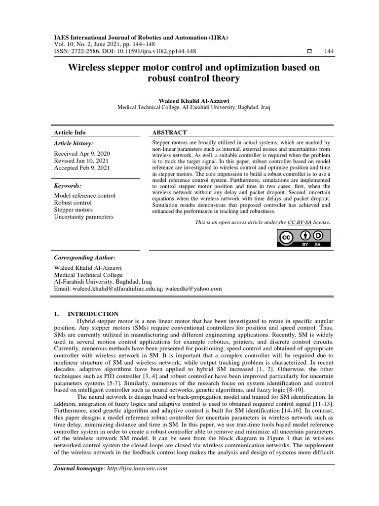 Wireless Stepper Motor Control and Optimization Based On Robust Control Theory | PDF | Control ...