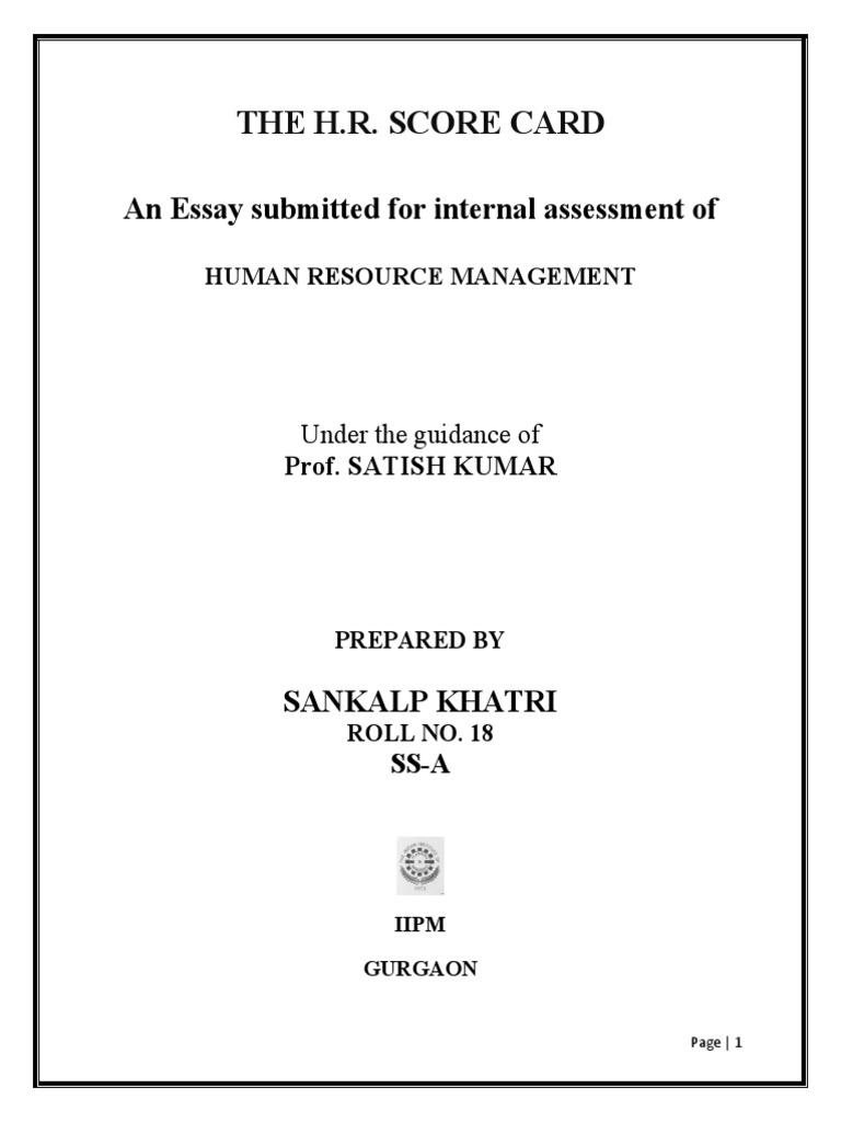 HR Assignment (H.R. Score Card) | PDF | Human Resource Management ...