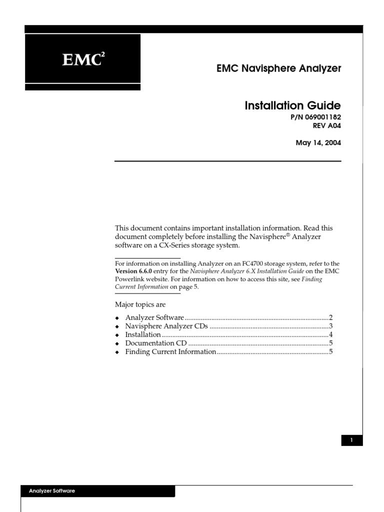 Navisphere Analyzer Installation Guide 6.7 A04 | PDF | Microsoft Windows | Command Line Interface