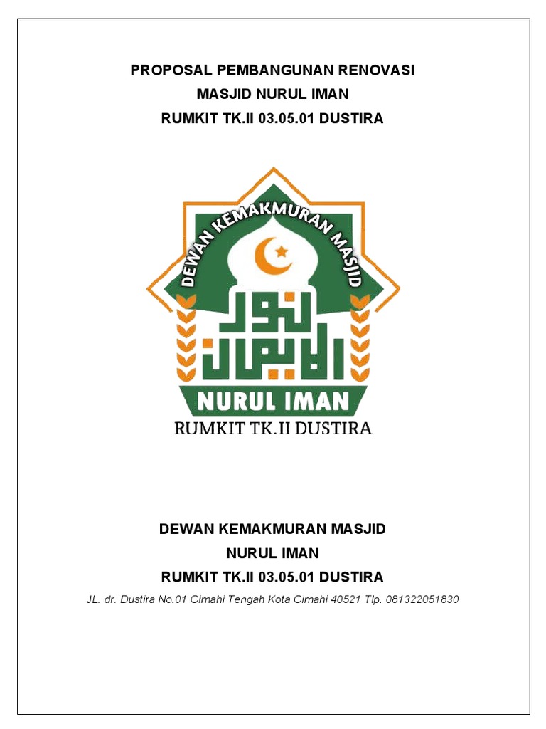 Cover Proposal Pembangunan Masjid Nurul Iman | PDF