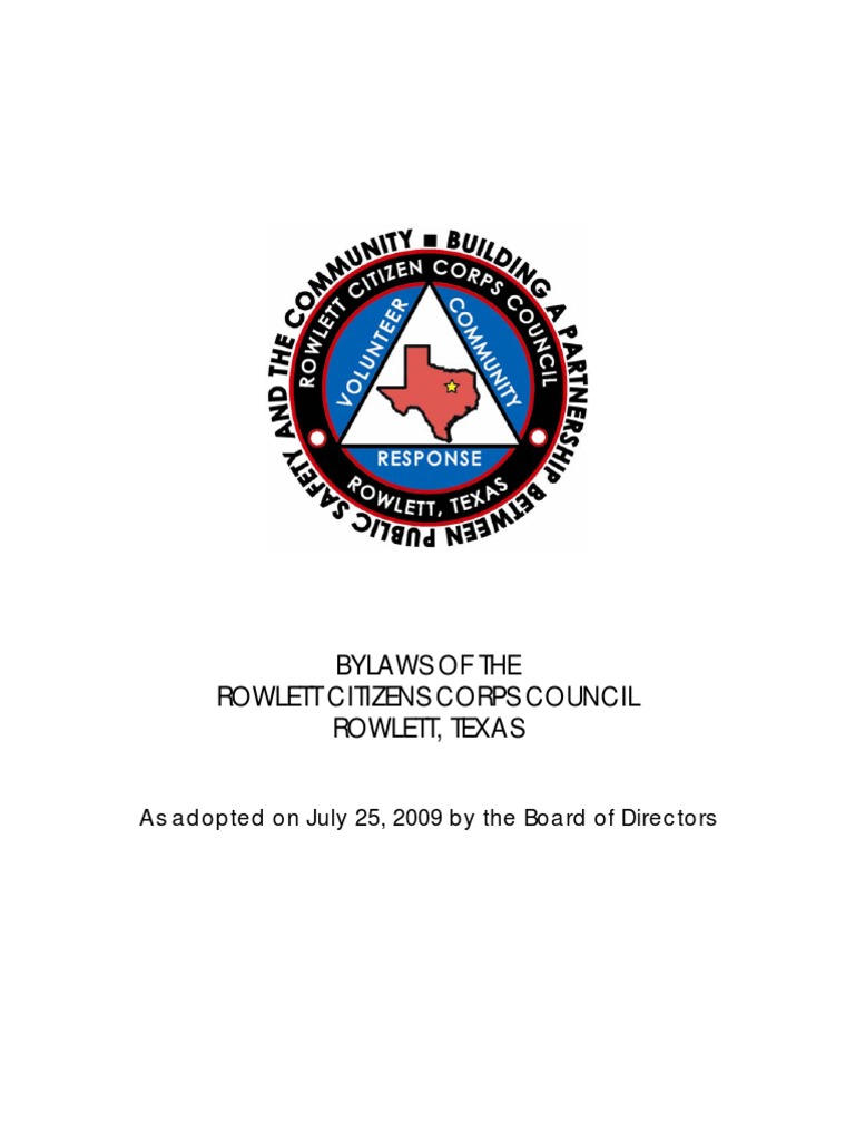 RCCC Bylaws 7-25-09 PDF | PDF | Board Of Directors | Committee