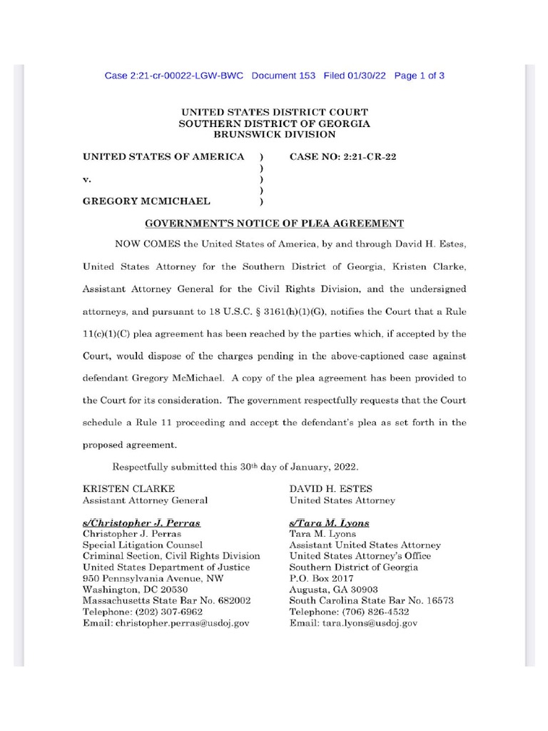 McMichael Plea Agreements | PDF