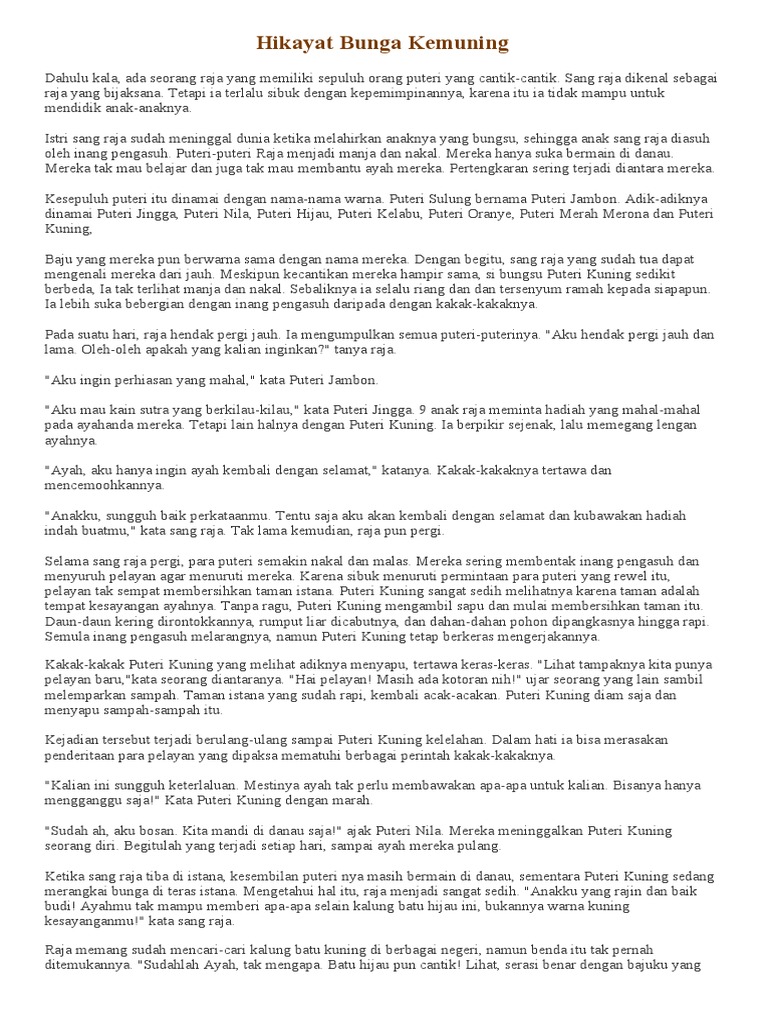 Hikayat Bunga Kemuning | PDF