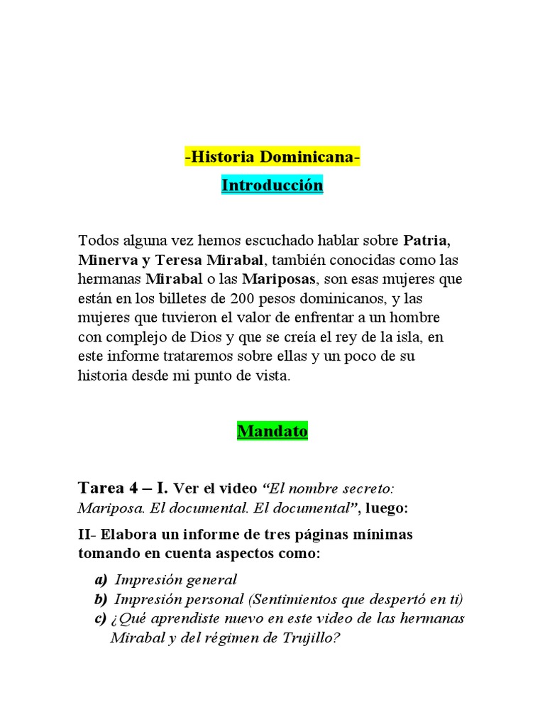 Legado de las Hermanas Mirabal | PDF