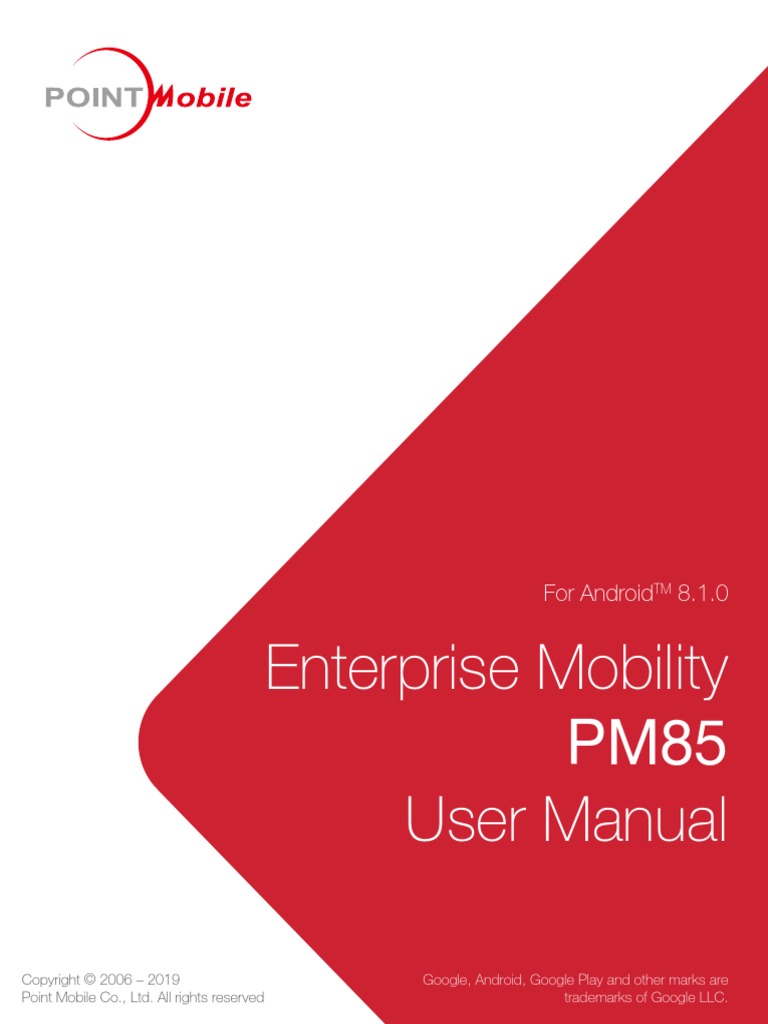 Point Mobile PM85 User Manual | PDF | Android (Operating System) | Icon ...
