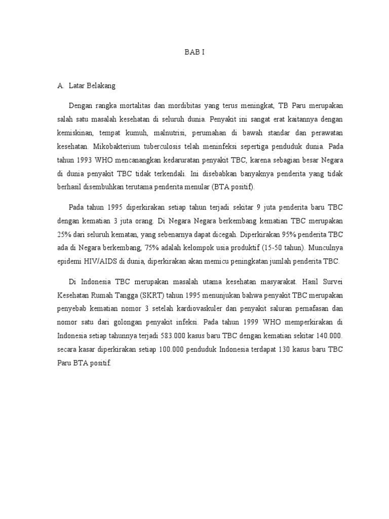 BAB I Patofisiologi Pathway TBC | PDF