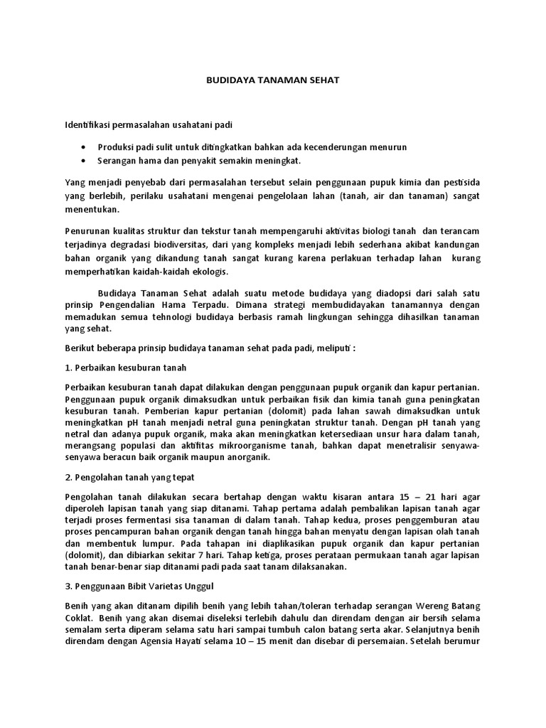 Materi Budidaya Tanaman Sehat | PDF | Teknologi & Rekayasa