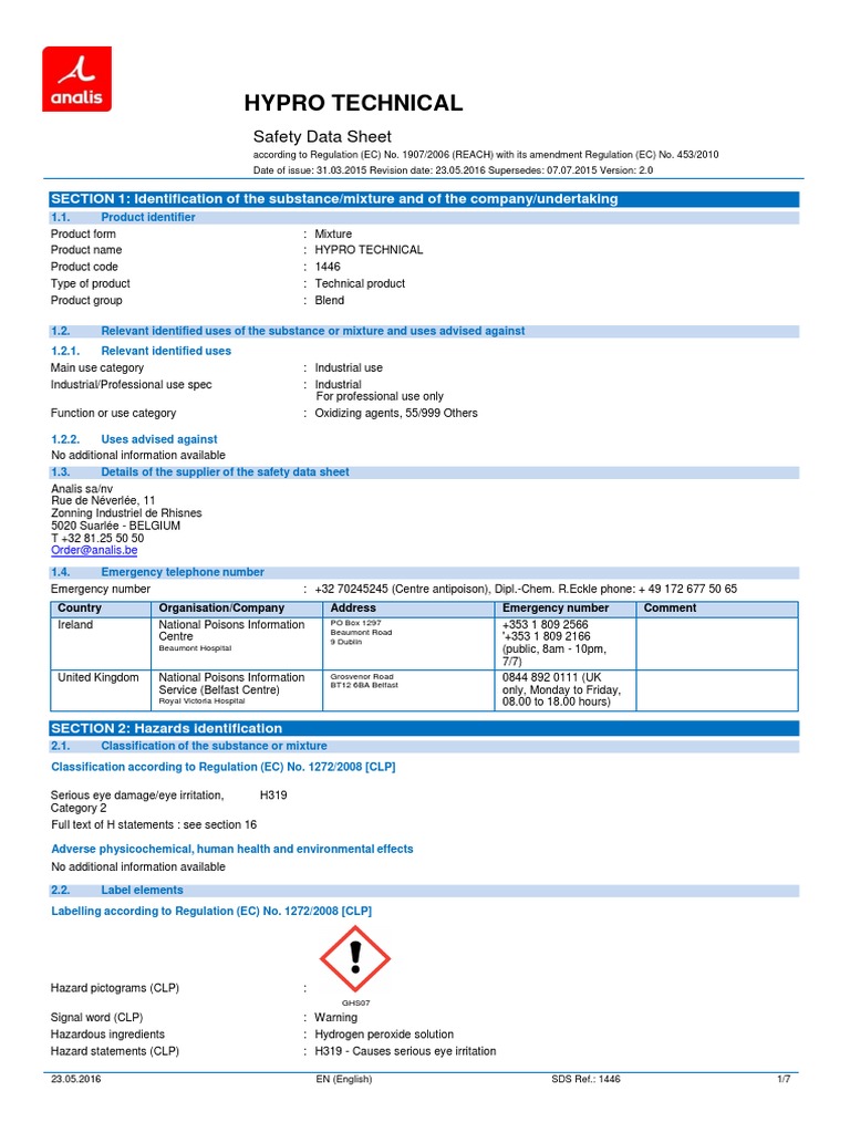 Hypro Technical: Safety Data Sheet | PDF | Firefighting | Fires