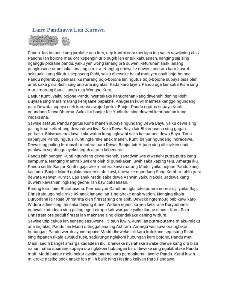 Laire Pandhawa Lan Kurawa | PDF