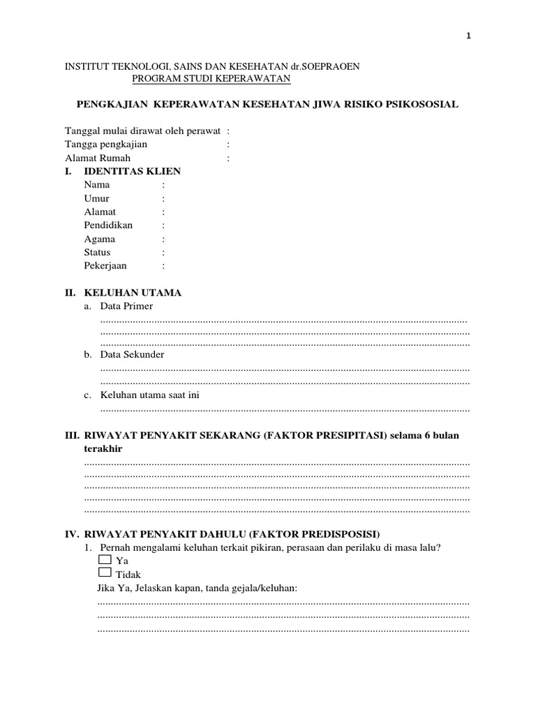 Askep Jiwa Psikososial | PDF