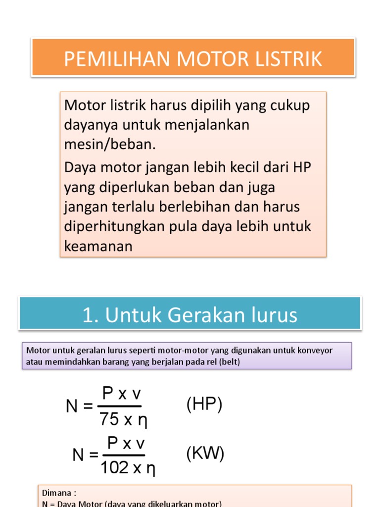 Pemilihan Motor Listrik | PDF