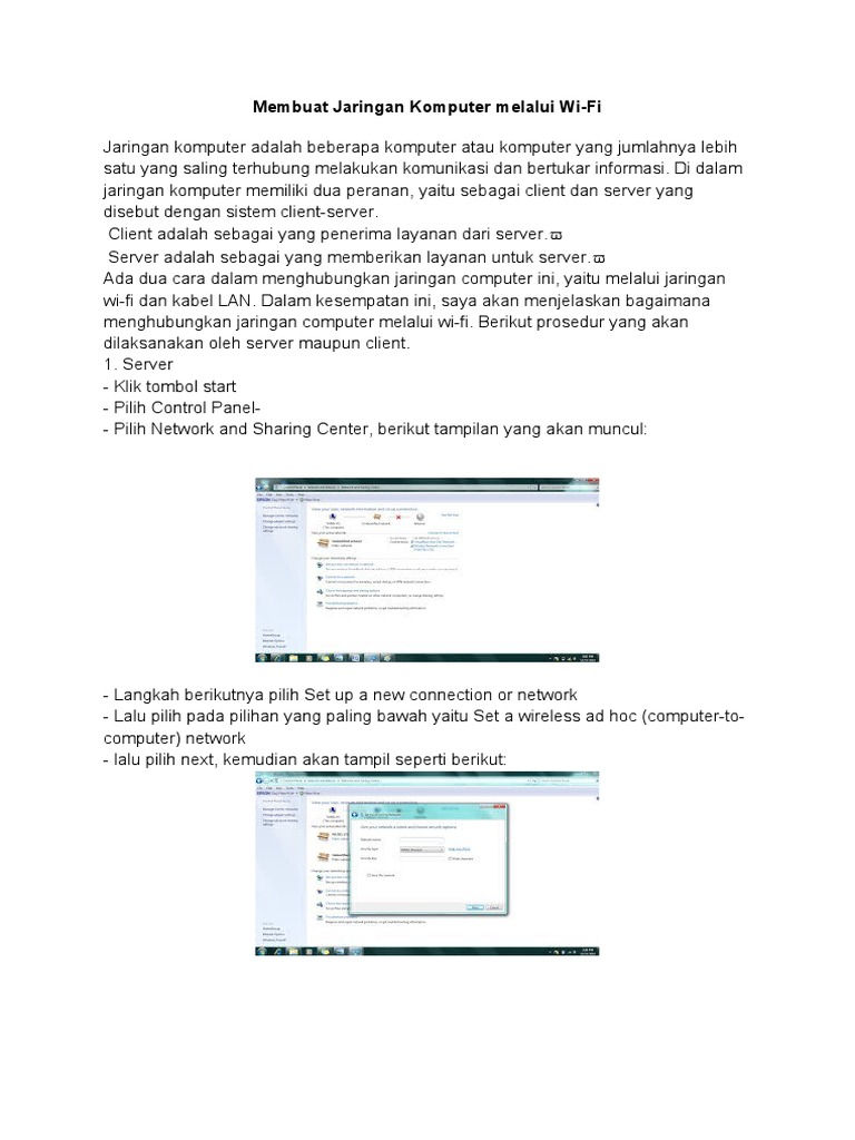 Membuat Jaringan Komputer Melalui Wi-Fi | PDF