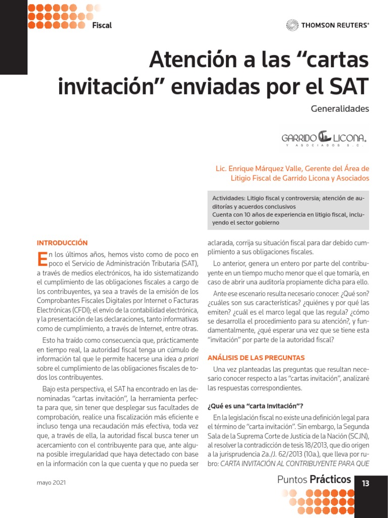 Atención de Cartas Invitación SAT | PDF | Gobierno | Impuestos