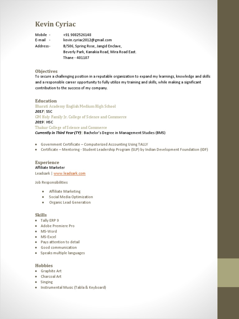 Kevin Cyriac - CV | PDF