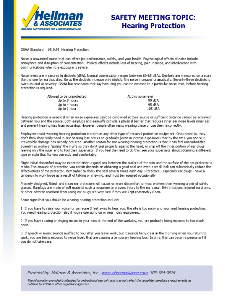 Hearing Protection | PDF | Noise | Otorhinolaryngology