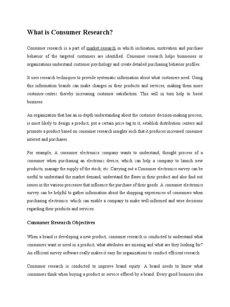 Consumer Research Process | PDF | Marketing Research | Focus Group