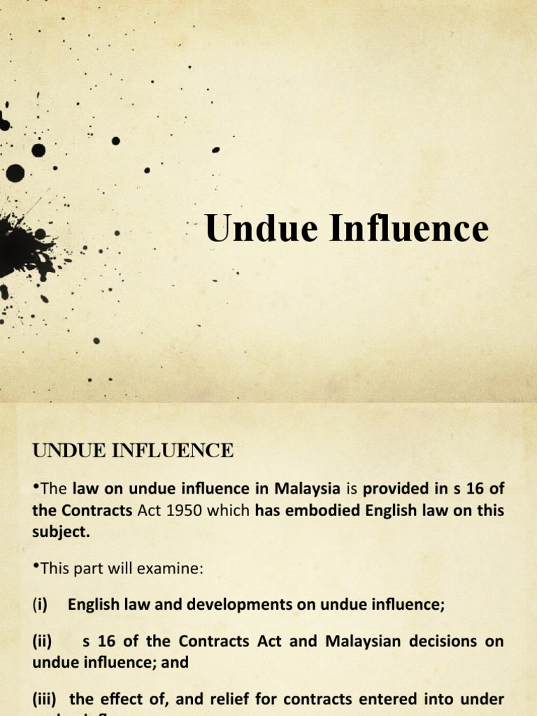 Chapter 1 Undue Influence | PDF | Law Of Obligations | Consent