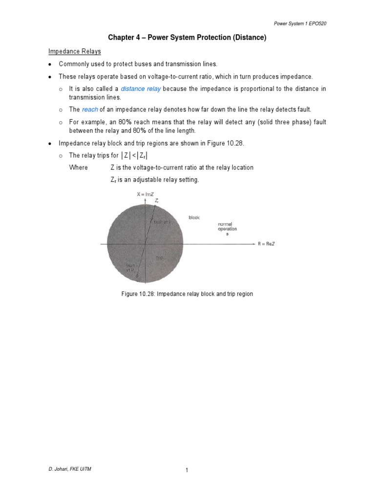 Power System Protection (Distance) Relays | PDF | Power Engineering ...