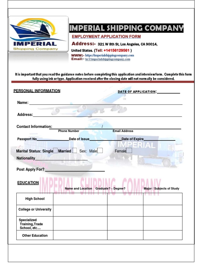 Duly Filled Employment Application Form | PDF | Career & Growth
