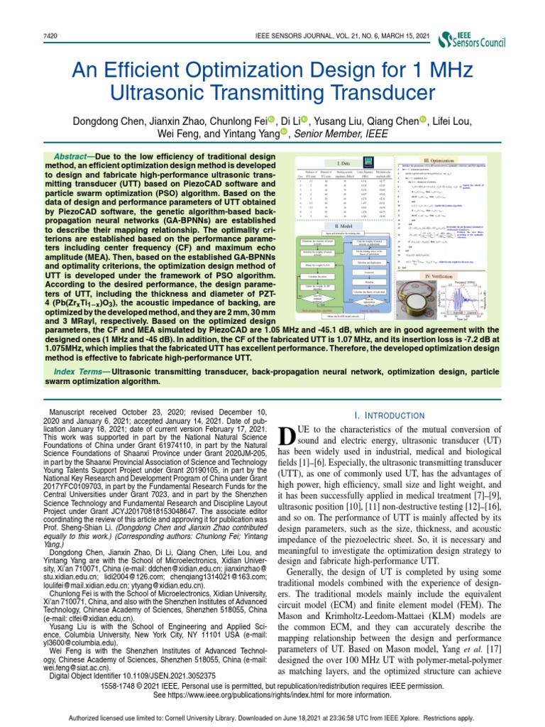 An Efficient Optimization Design For 1 MHZ Ultrasonic Transmitting ...