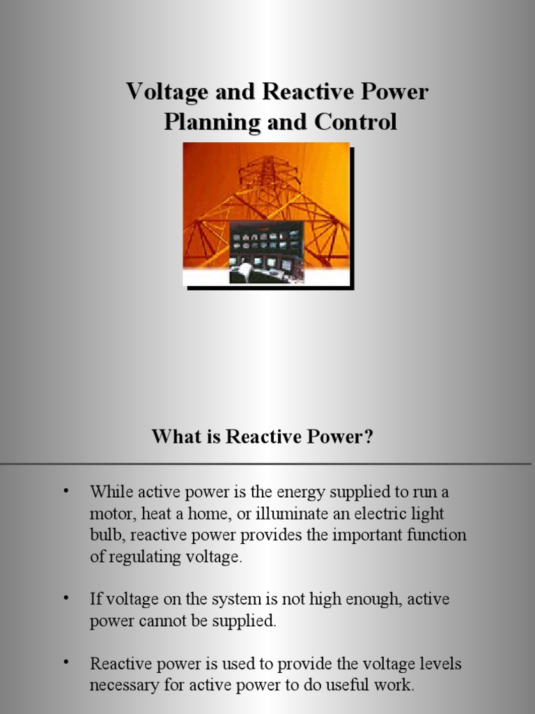 Voltage & Reactive Power Control | PDF | Ac Power | Electric Power ...