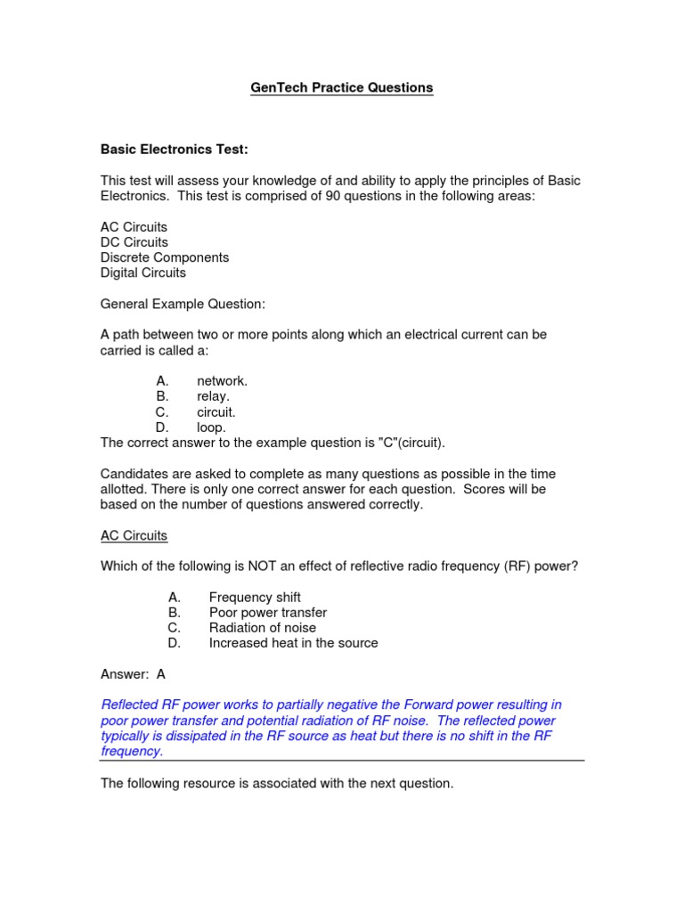 Basic Electronics Questions and Answers PDF 2 | PDF