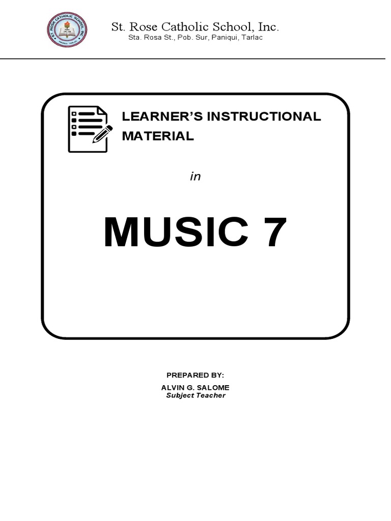 Music 7: Learner'S Instructional Material | PDF | Performing Arts | Sound