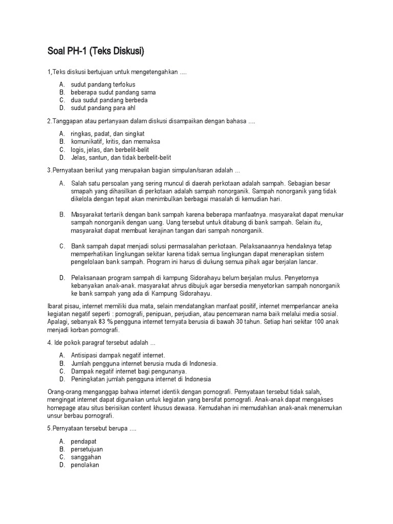 Struktur Teks Diskusi | PDF