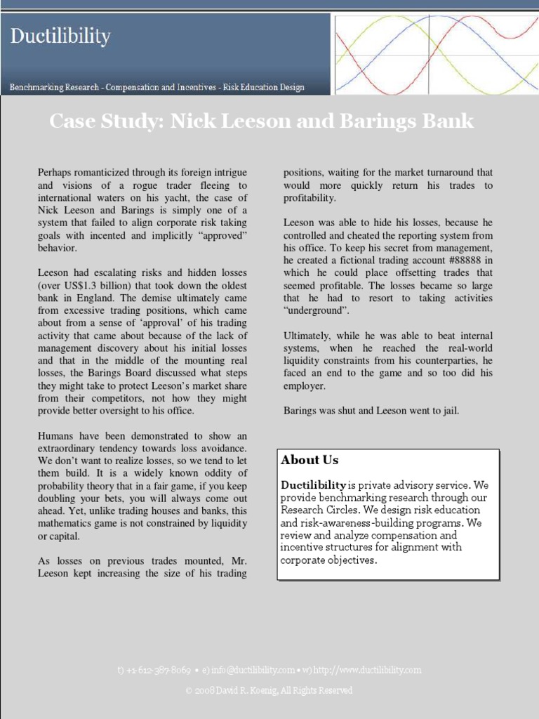 Case Study Barings Bank and Nick Leeson | PDF | Investing | Economies