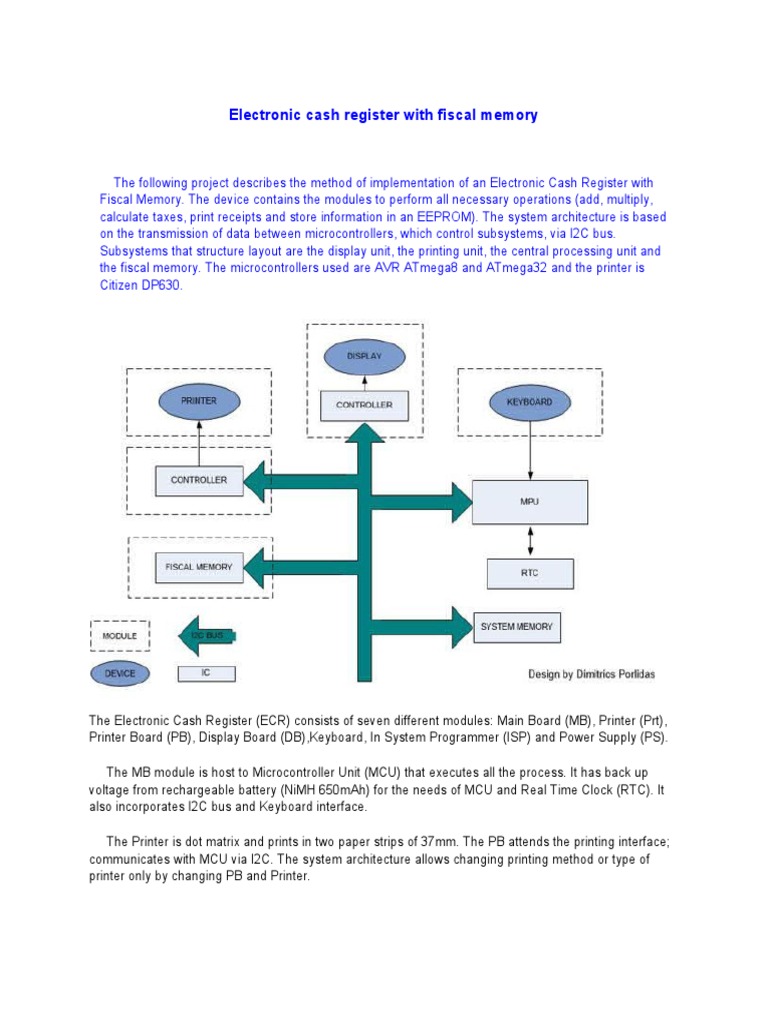 Electronic Cash Register With Fiscal Memory | PDF | Power Supply ...