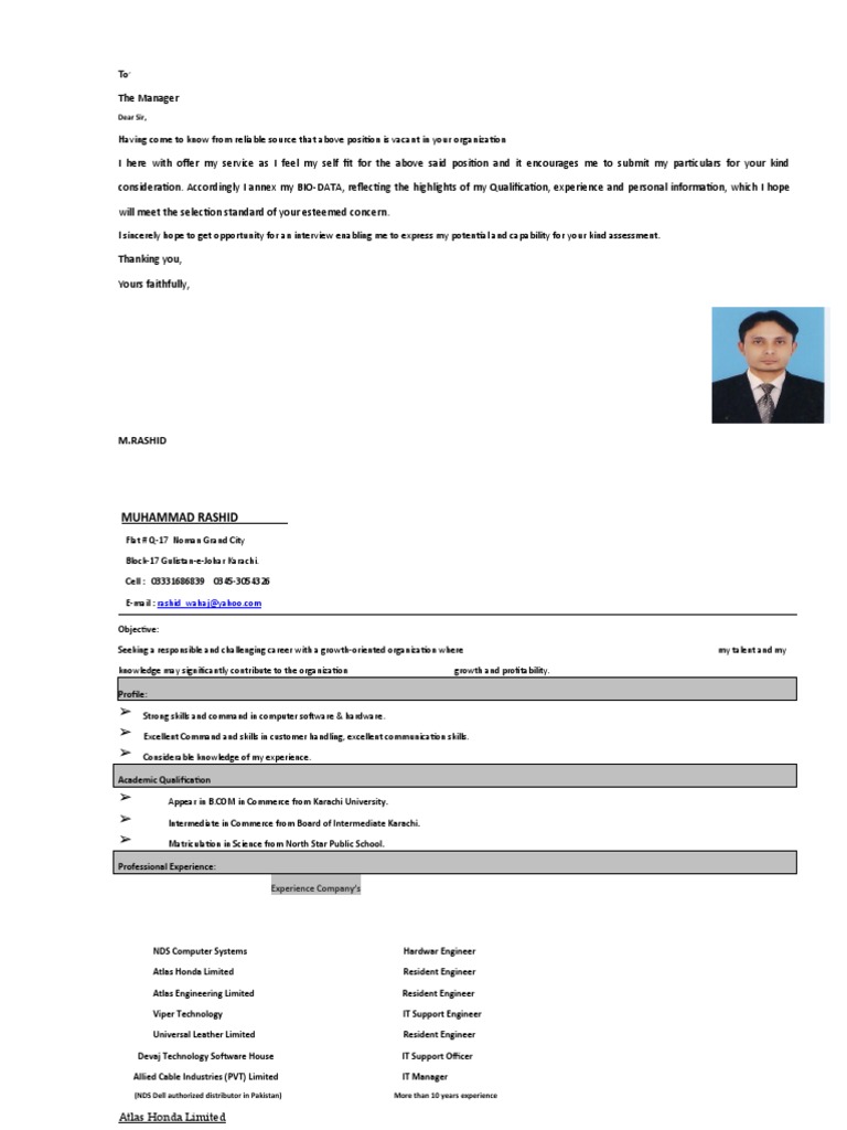 Rashid CV | PDF | Remote Desktop Services | Operating System