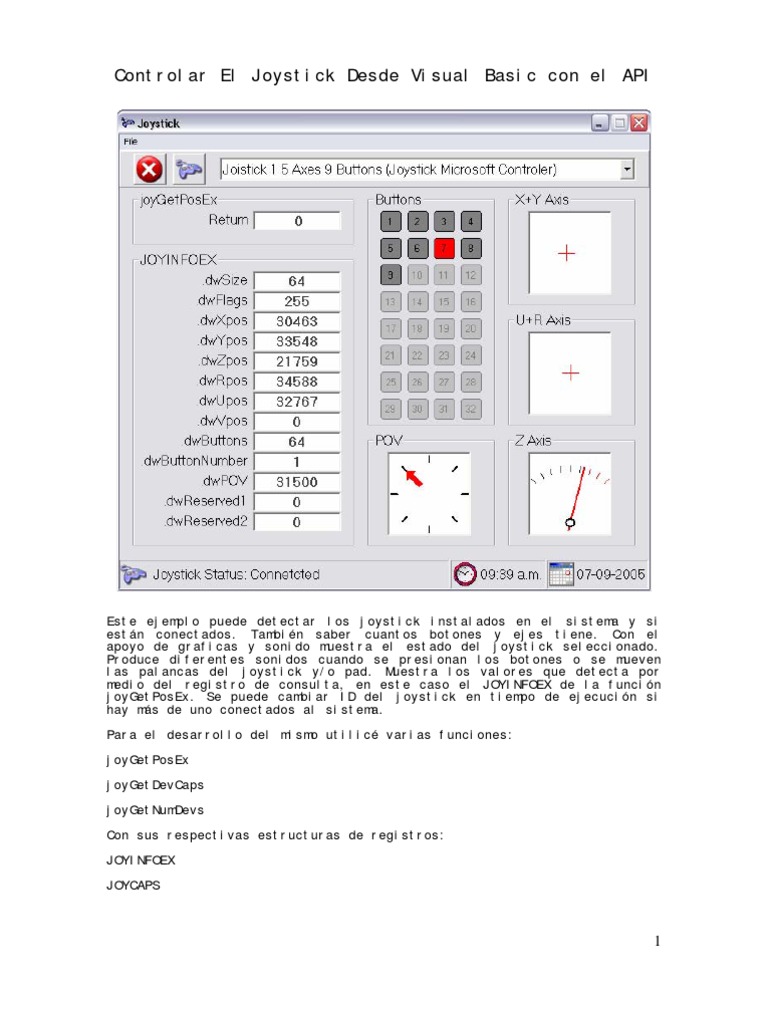Controlar El Joystick Desde Visual Basic Con El API | PDF | Básico ...