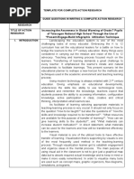 Completed Action Research | PDF | Teachers | Learning