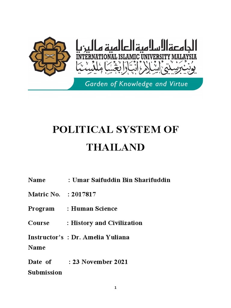 Political System of Thailand | PDF | Thailand | Government