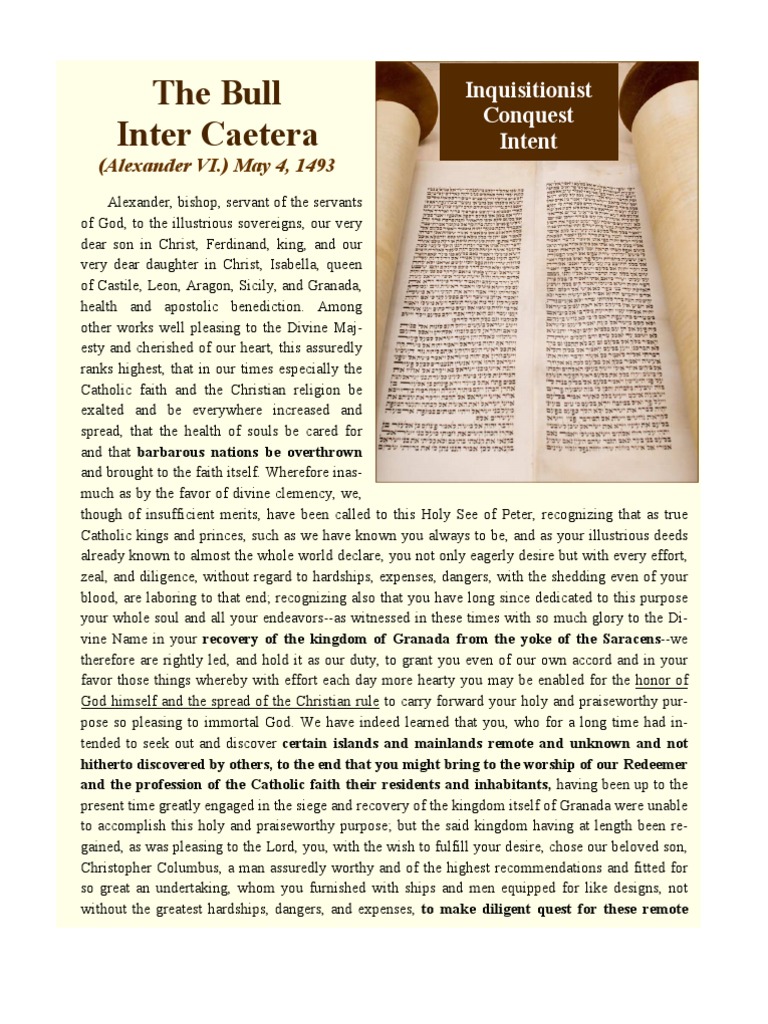 The Bull Inter Caetera | PDF | Moors