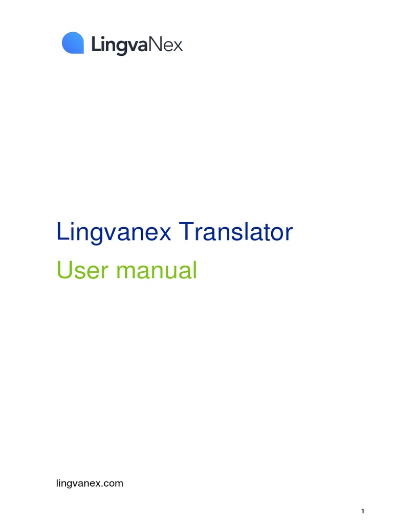 Lingvanex Translator - User Manual | PDF | Online And Offline | Button (Computing)