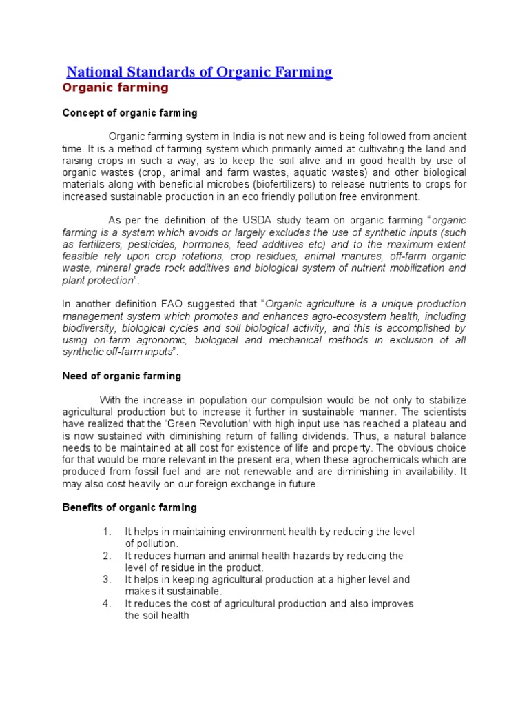 National Standards for Organic Farming | PDF | Organic Farming | Crop ...