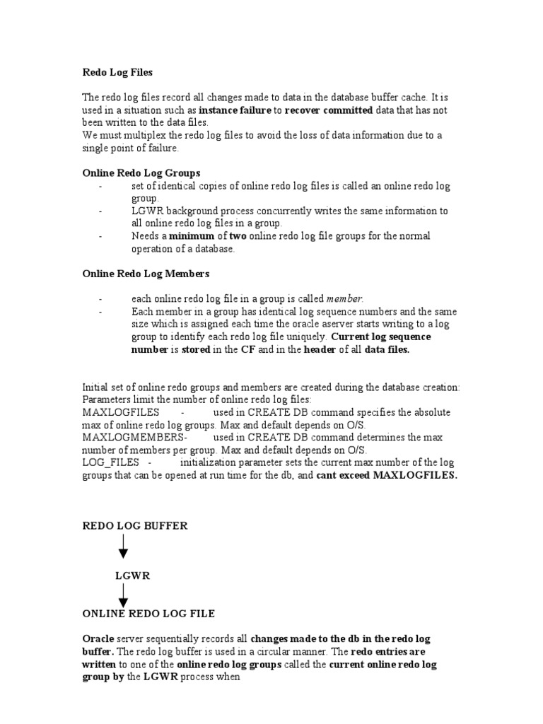 Oracle Redo Log Files | PDF | Oracle Database | Information Retrieval