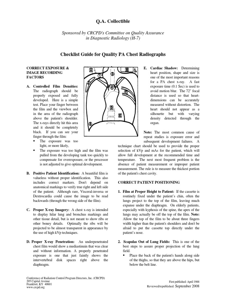 Quality Guidelines for Chest X-Rays | PDF | Radiography | Lung