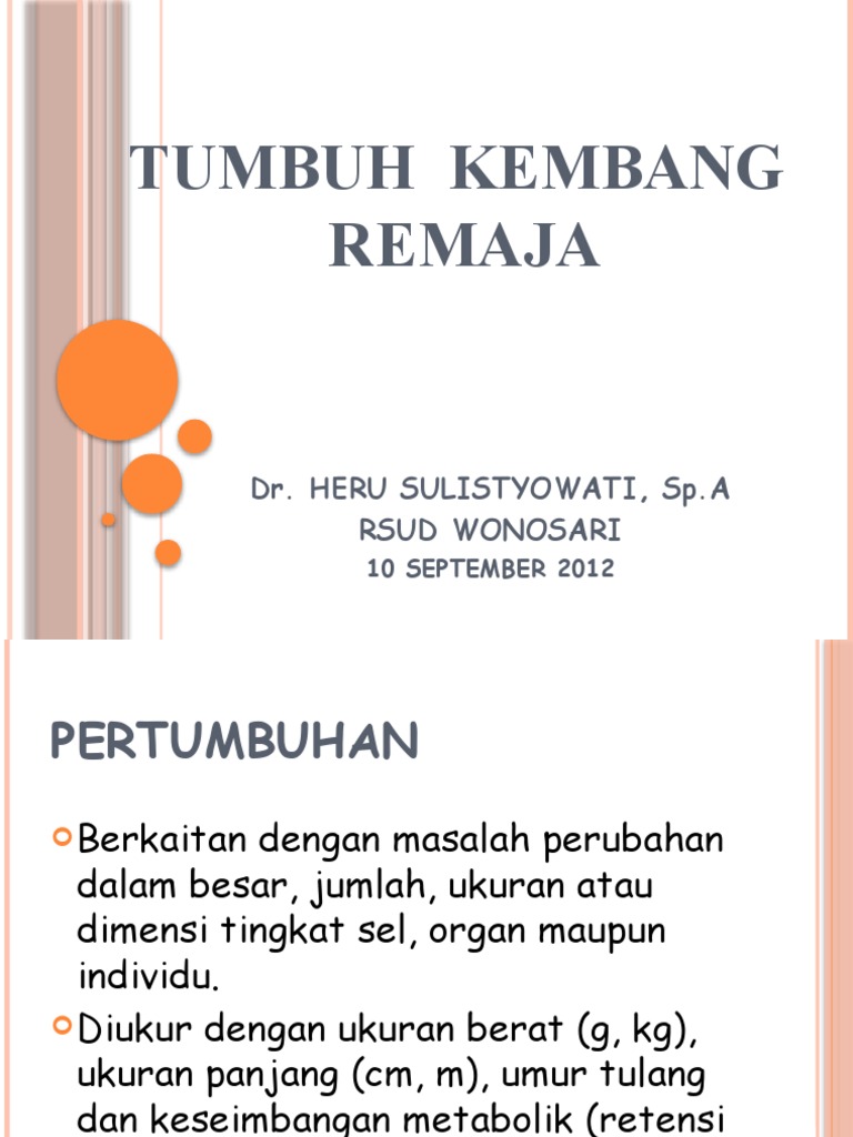 Tahap Pertumbuhan dan Perkembangan Remaja | PDF | Pengembangan Diri ...