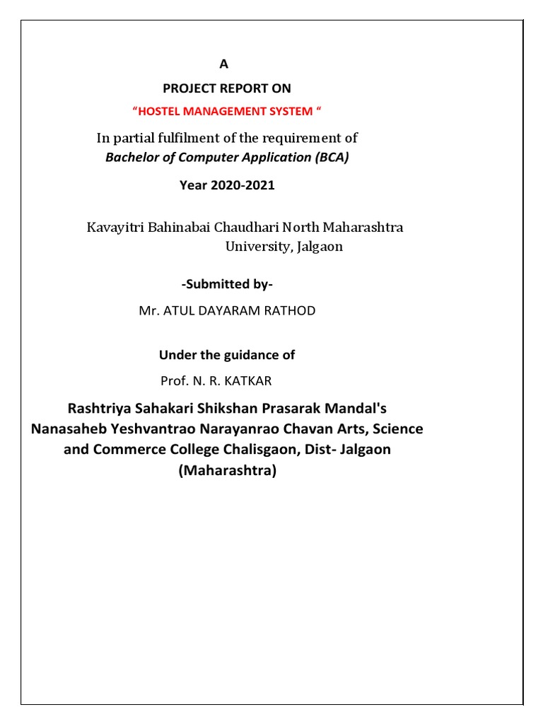 Hostel Management System Report | PDF | Php | Apache Http Server