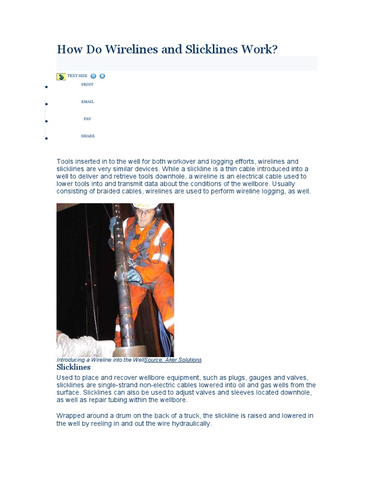 How Do Wirelines and Slicklines Work | PDF | Chemical Engineering ...